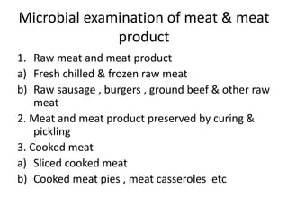 Microbial eaxamination of specific food | PPT