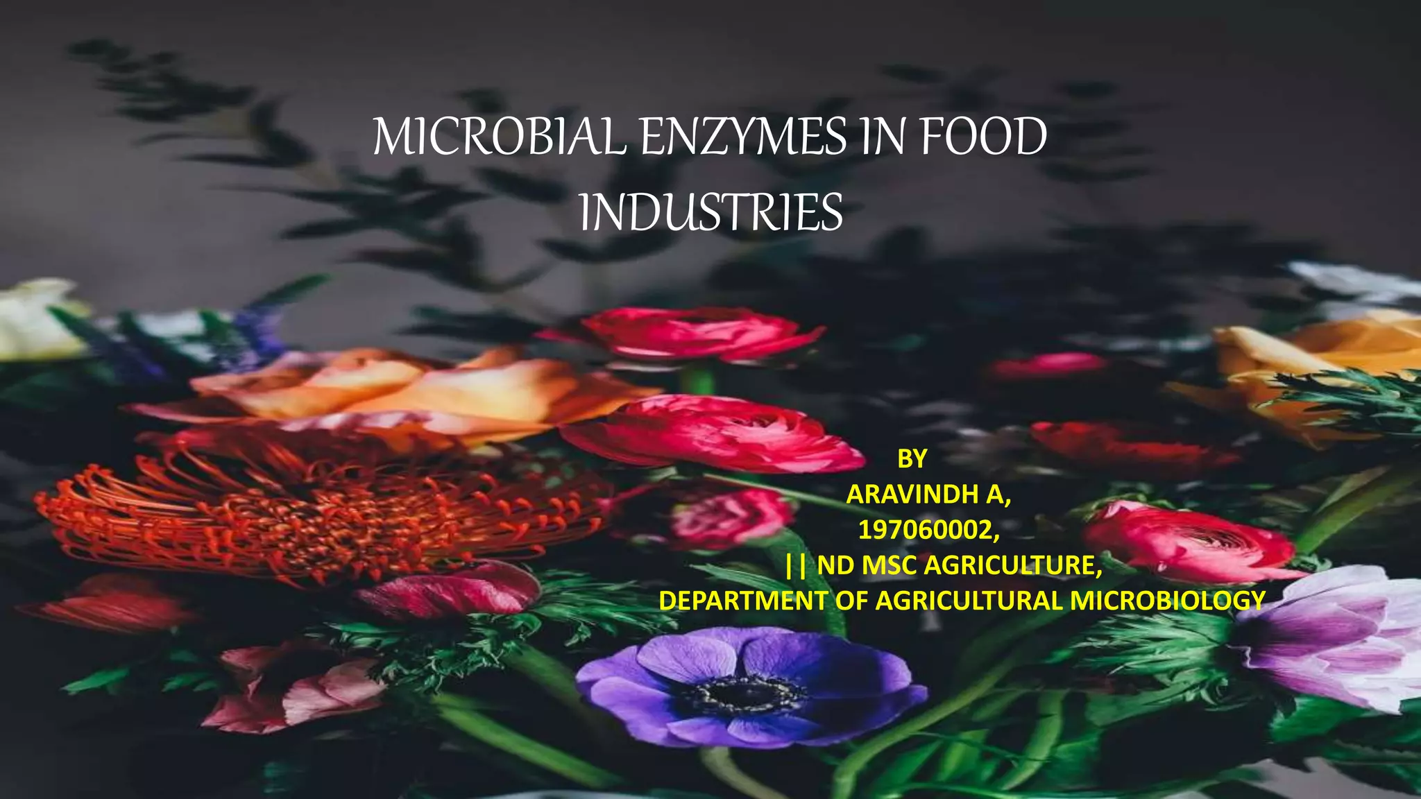 Microbial enzymes in food industries [ppt] | PPTX