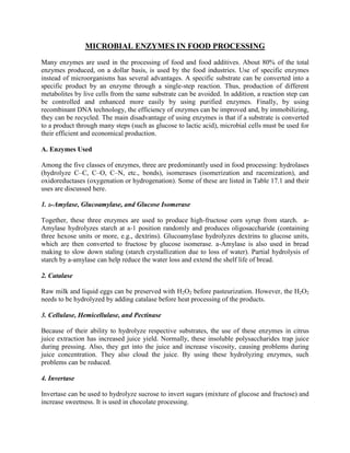 Microbial enzymes in_food_processing_notes | PDF