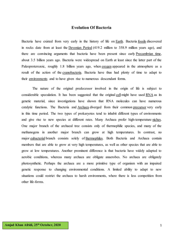 Microbial Evolution | DOCX | Biological Sciences | Science