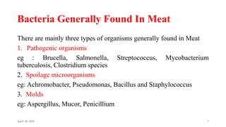 Microbial flora of meat and meat products | PPTX