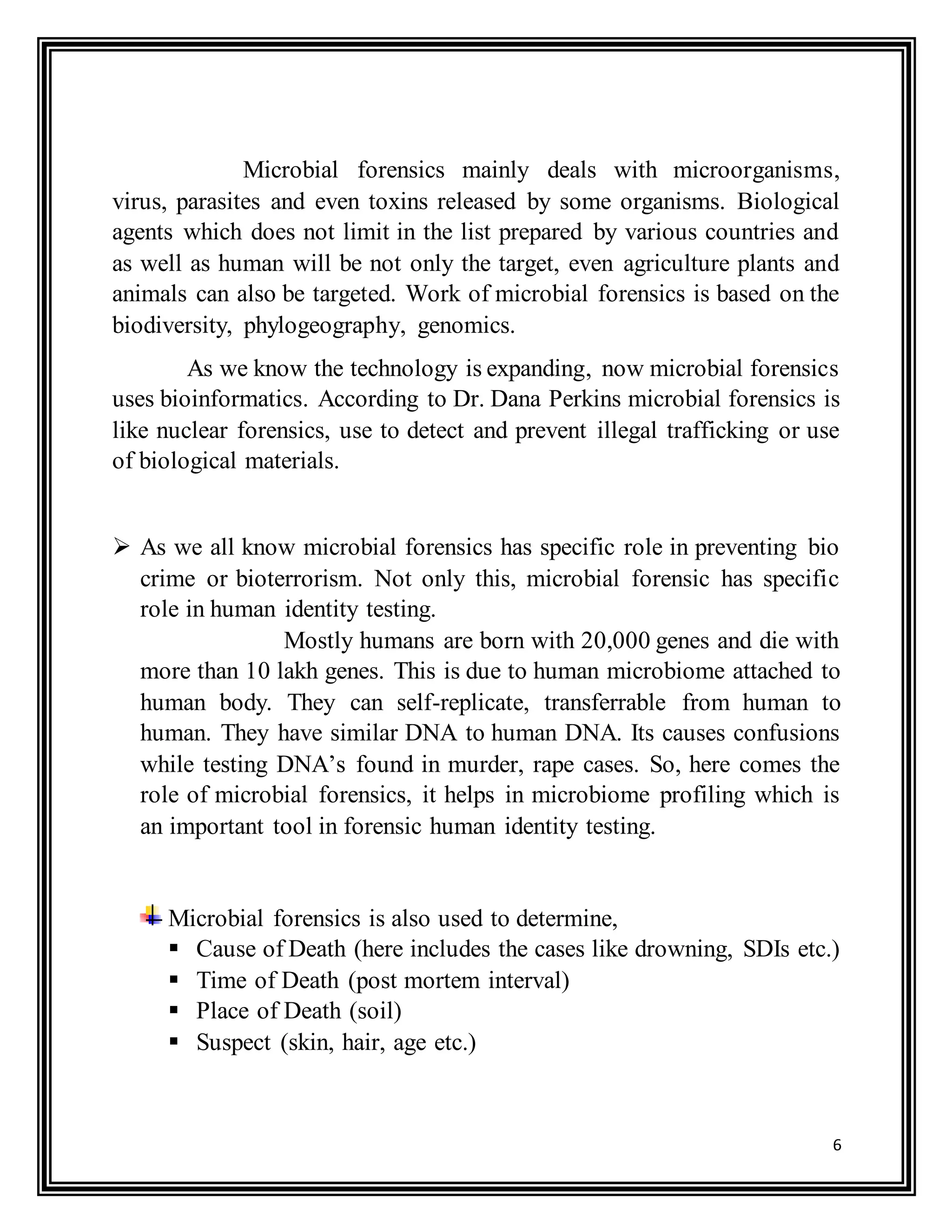 Microbial forensics and it's importance | DOCX