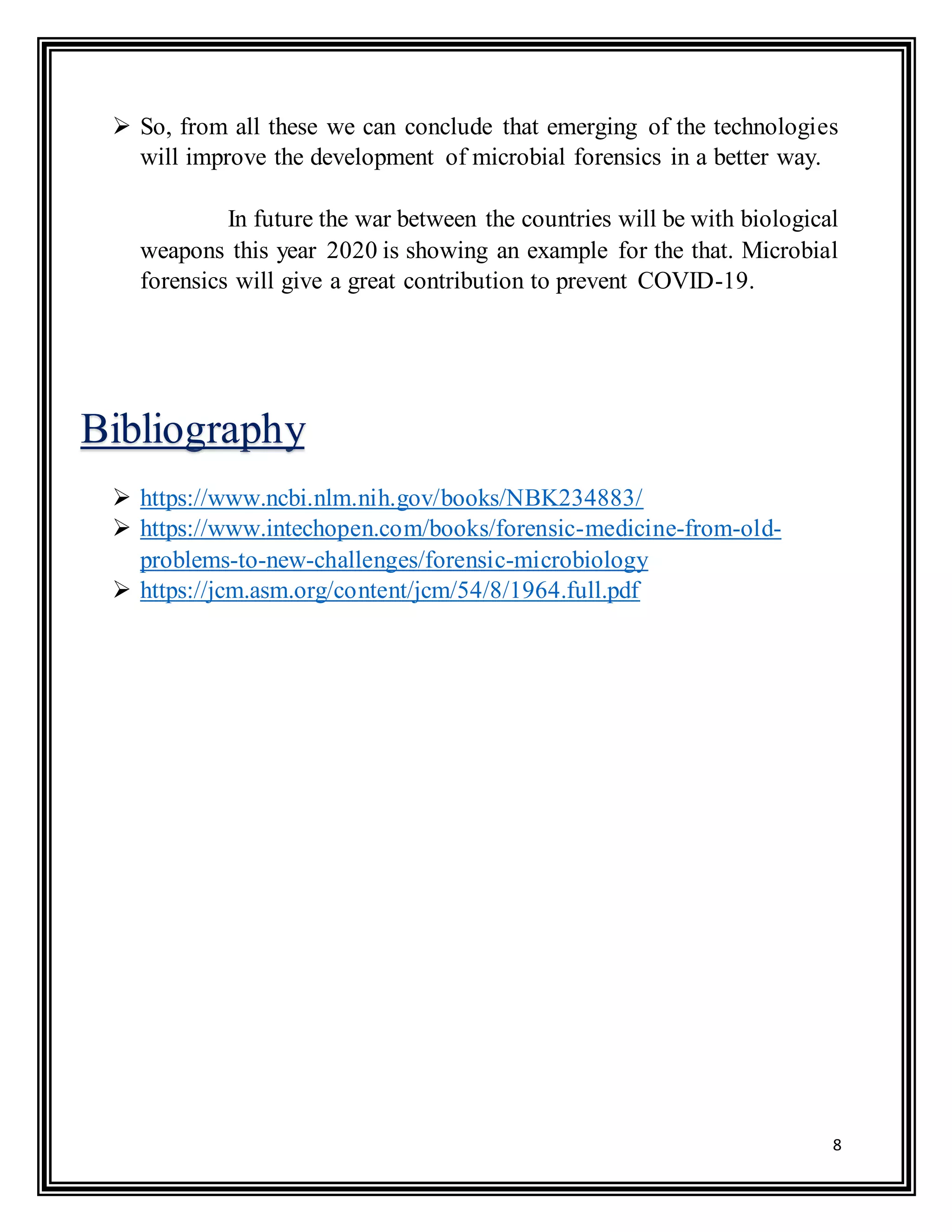 Microbial forensics and it's importance | DOCX