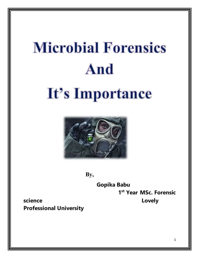 Microbial forensics and it's importance | DOCX | Genetics | Science