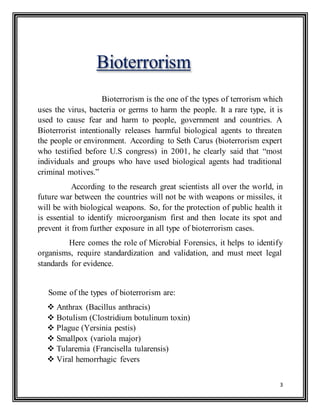 Microbial forensics and it's importance | DOCX