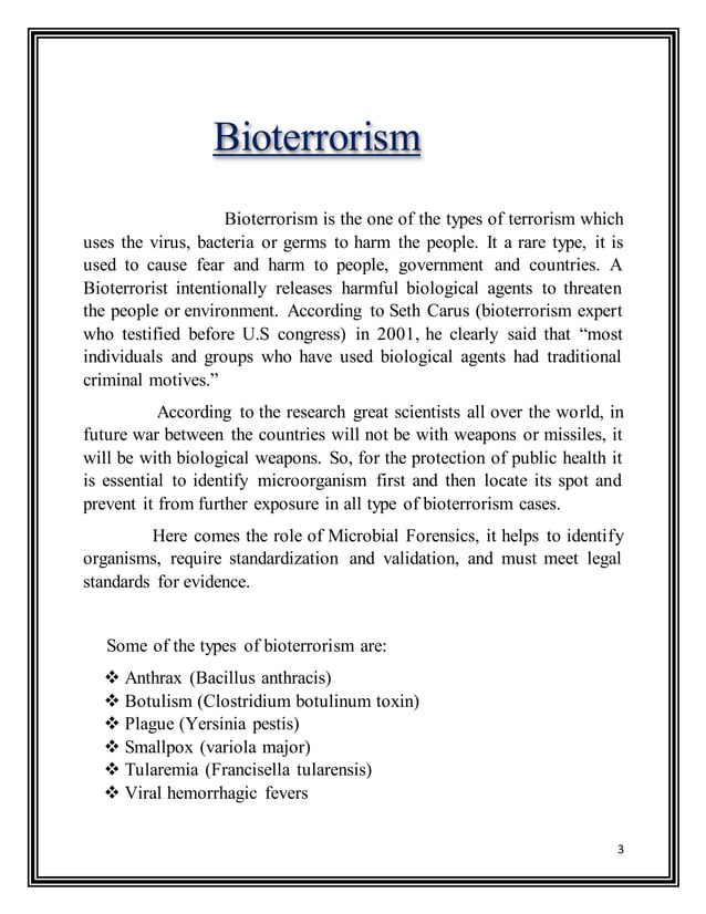 Microbial forensics and it's importance | DOCX | Genetics | Science