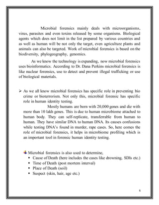 Microbial forensics and it's importance | DOCX
