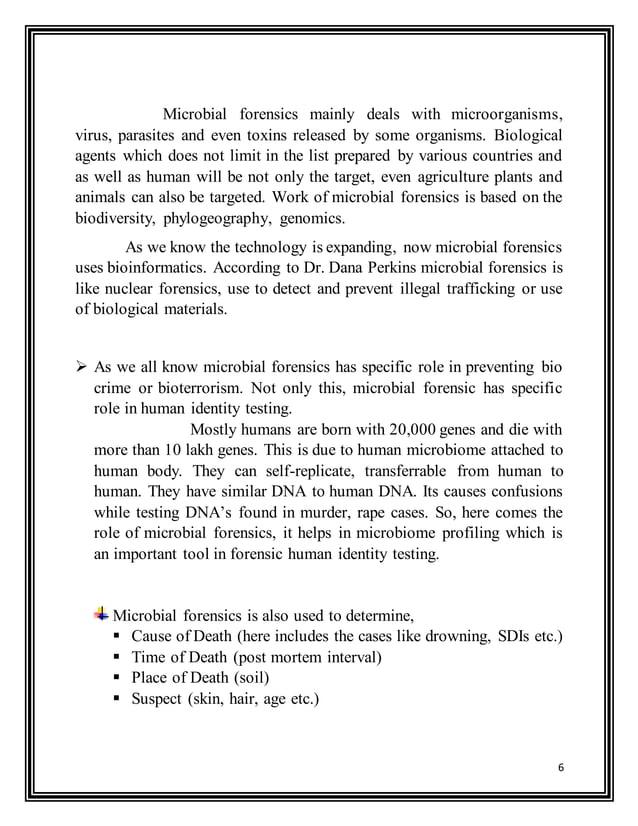 Microbial forensics and it's importance | DOCX | Genetics | Science