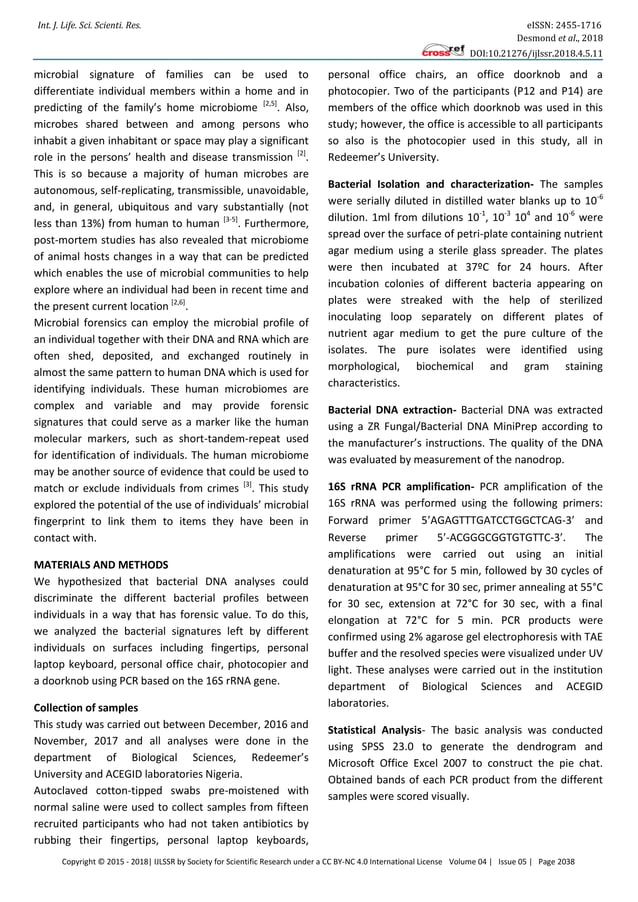 Microbial Forensics: Forensic Relevance of the Individual Person’s ...