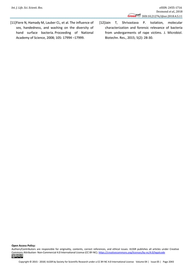 Microbial Forensics: Forensic Relevance of the Individual Person’s ...