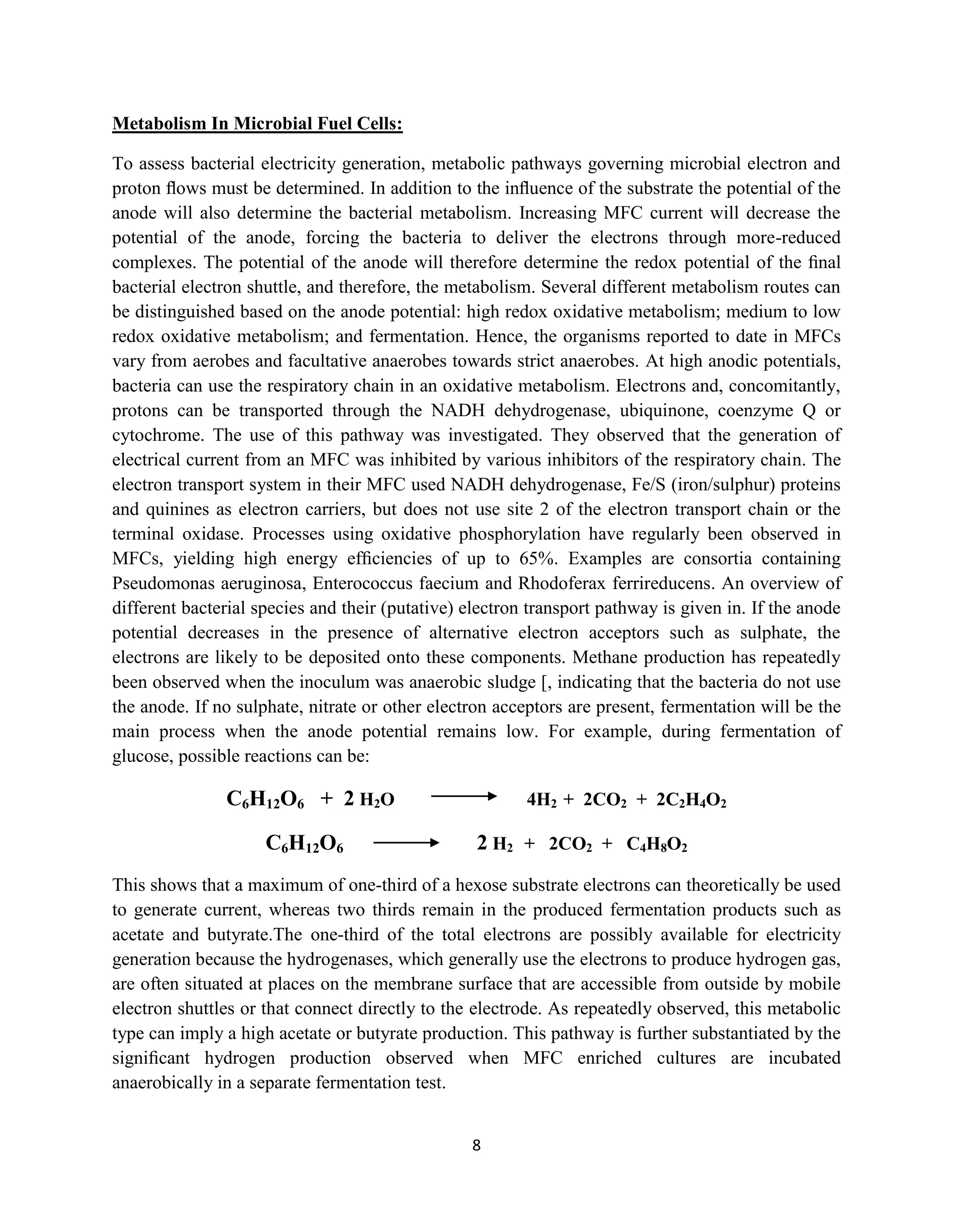 Microbial fuel cells report | DOCX