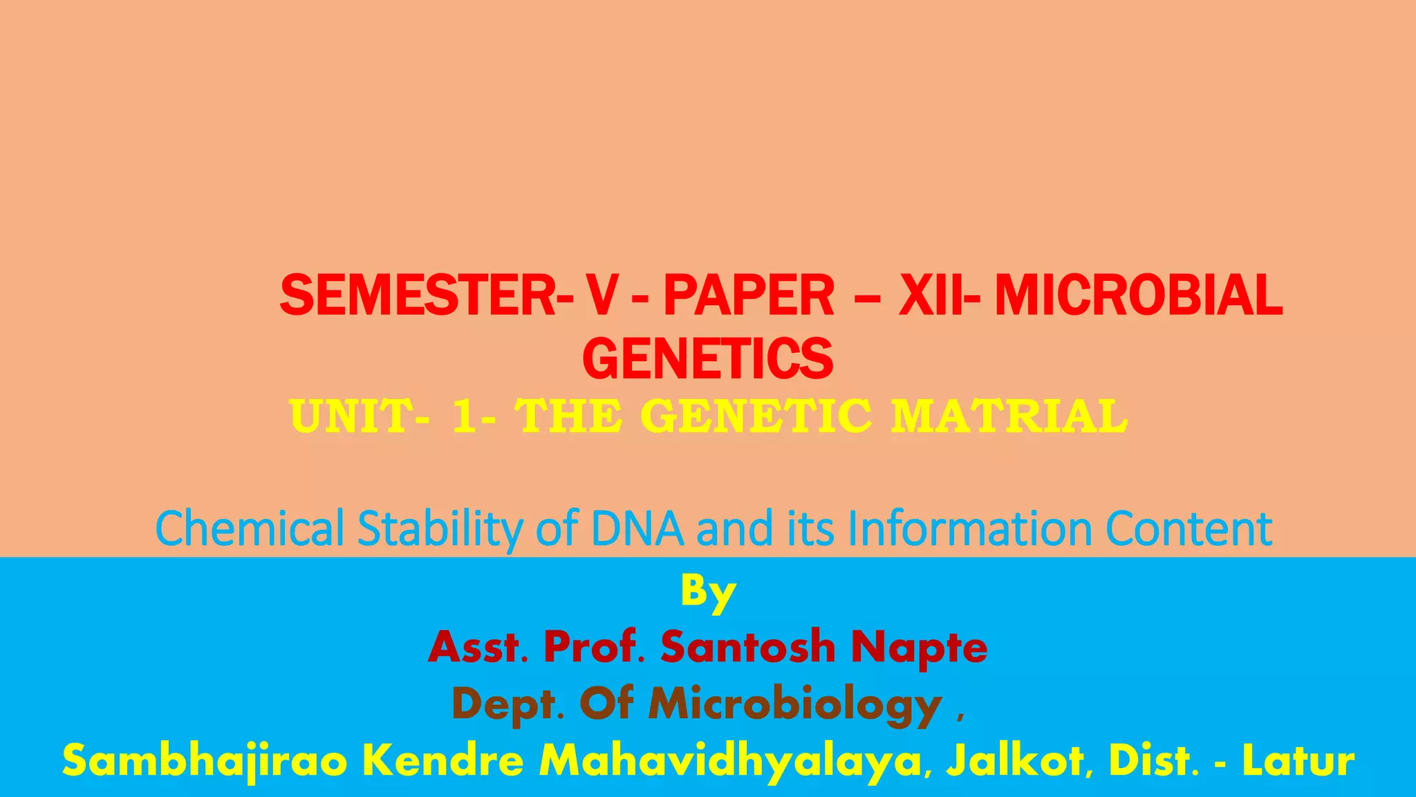 Microbial Genetics Lecture Iv Ppt