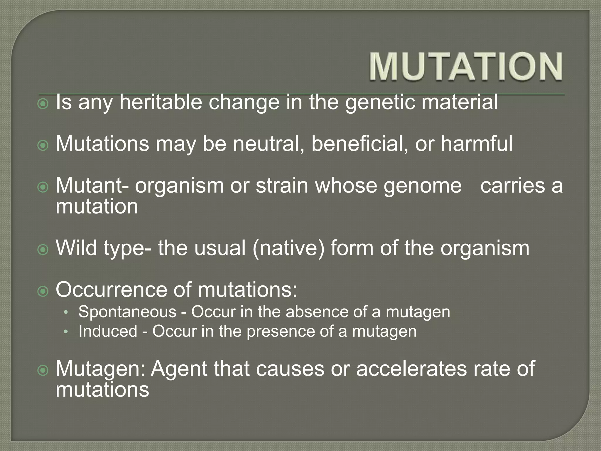 Microbial genetics mutation | PPTX