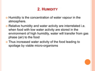 Microbial growth factors in food | PPTX | Chemistry | Science