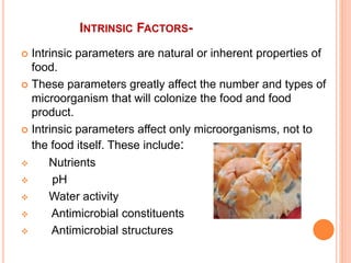 Microbial growth factors in food | PPTX