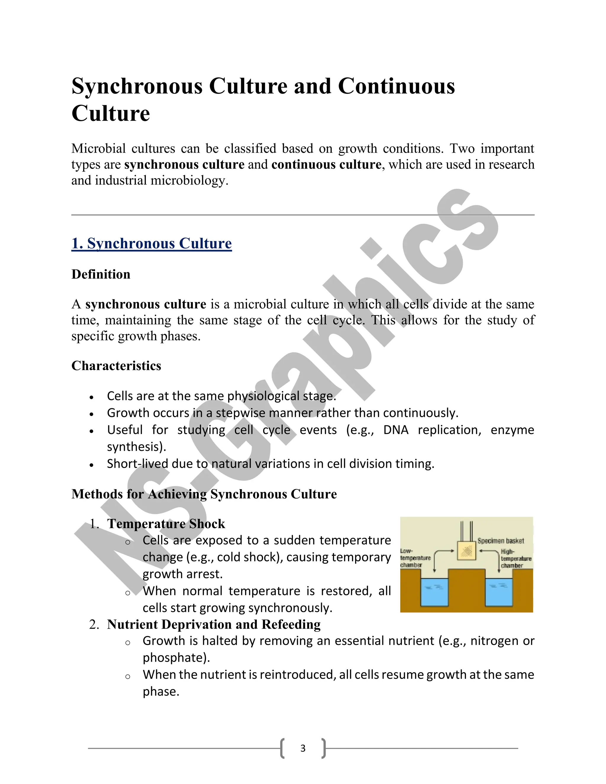 Microbial Growth, Synchronous Culture and Continuous Culture for B.Sc ...