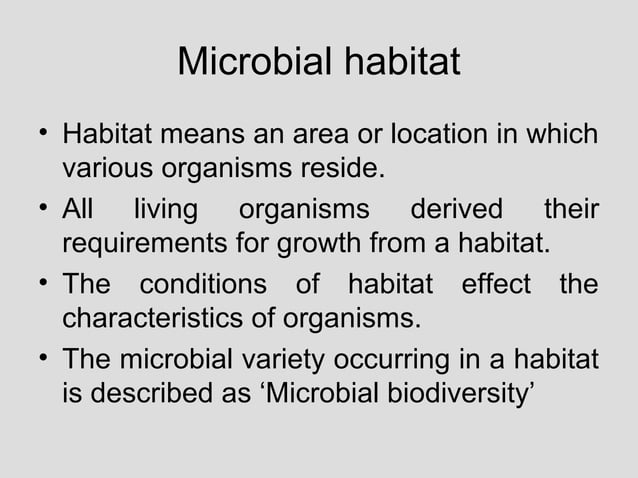 Microbiology world & Microbial habitat | PPT | Chemistry | Science