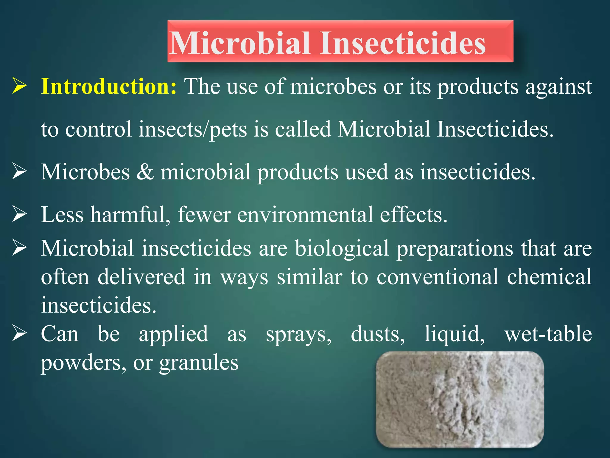 Microbial insecticidals | PPTX