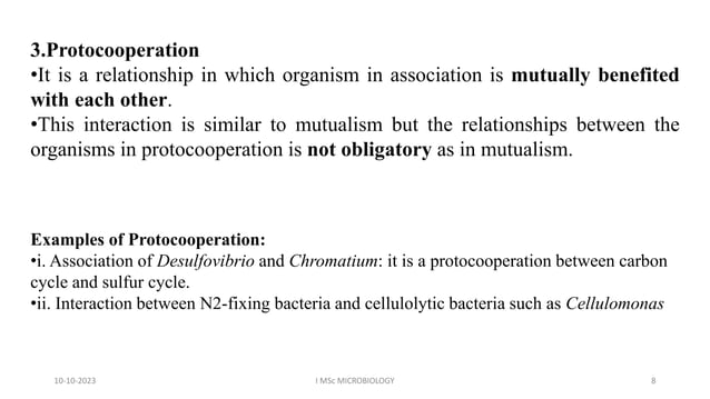 MICROBIAL INTERACTION.pptx | Biological Sciences | Science