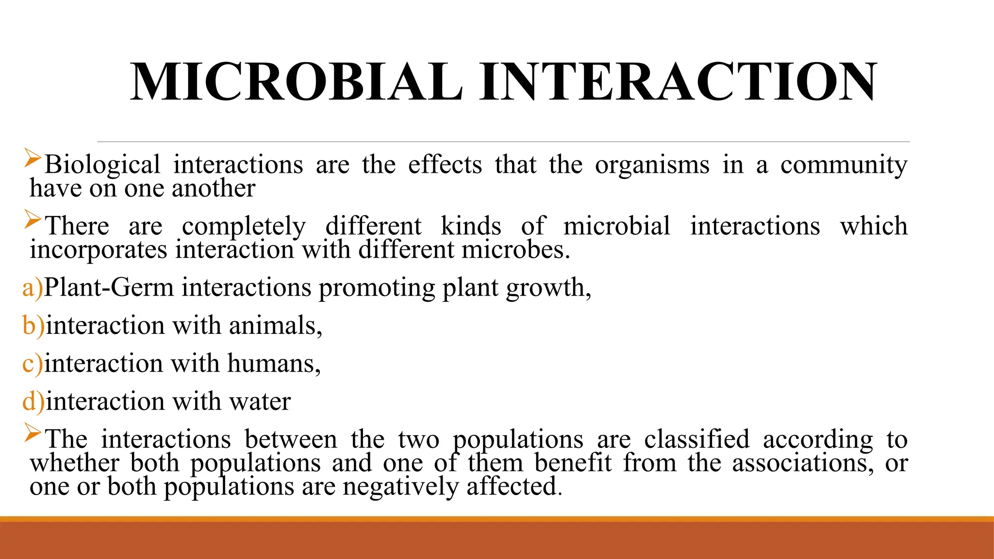 MICROBIAL INTERACTIONS.ppt Environmental Microbiology | PPT