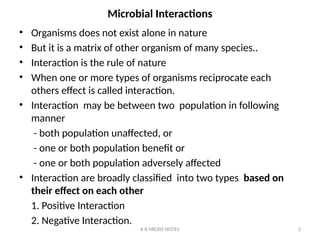 Microbial Interactions K R. pptx | PPTX