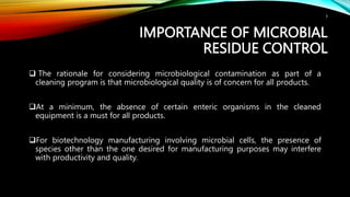 Microbial issues in cleaning validation.pptx | Biotech and Biomedical ...
