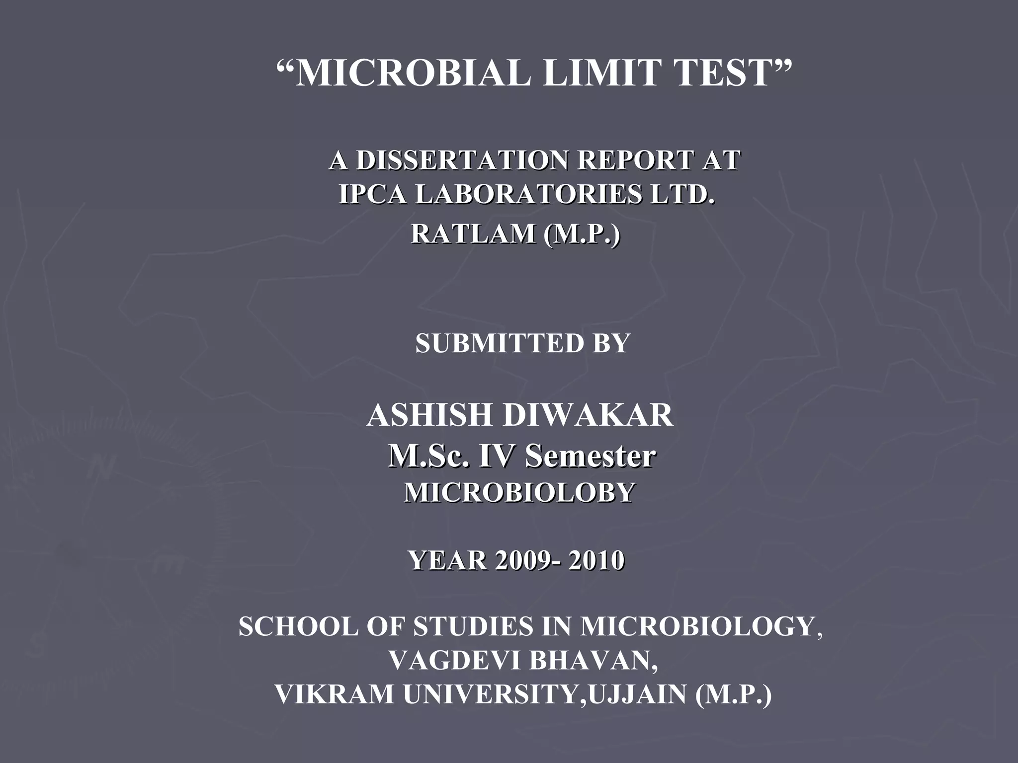 Microbial limit test | PPT