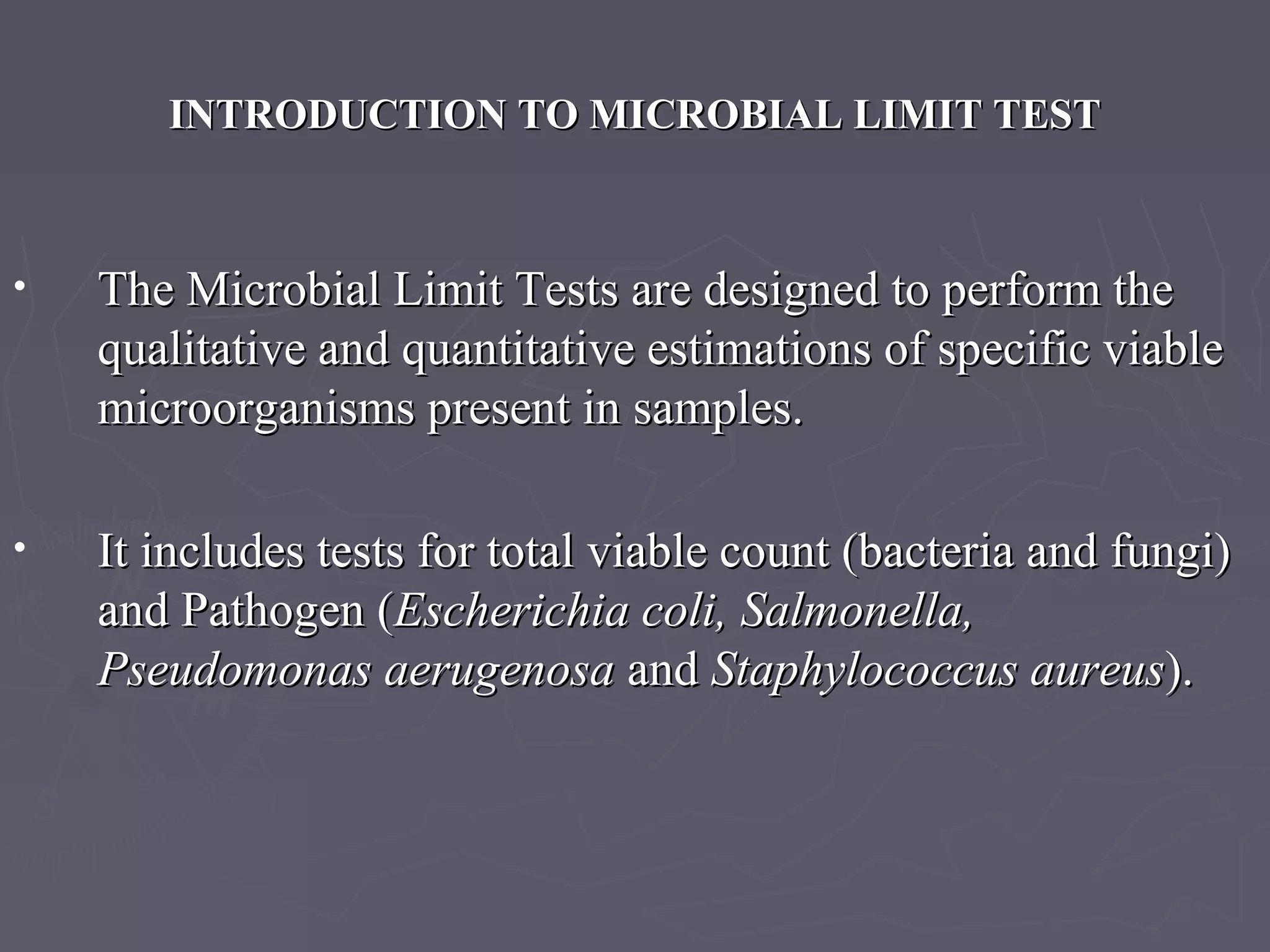 Microbial limit test | PPT