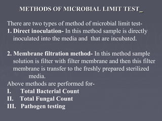 Microbial limit test | PPT