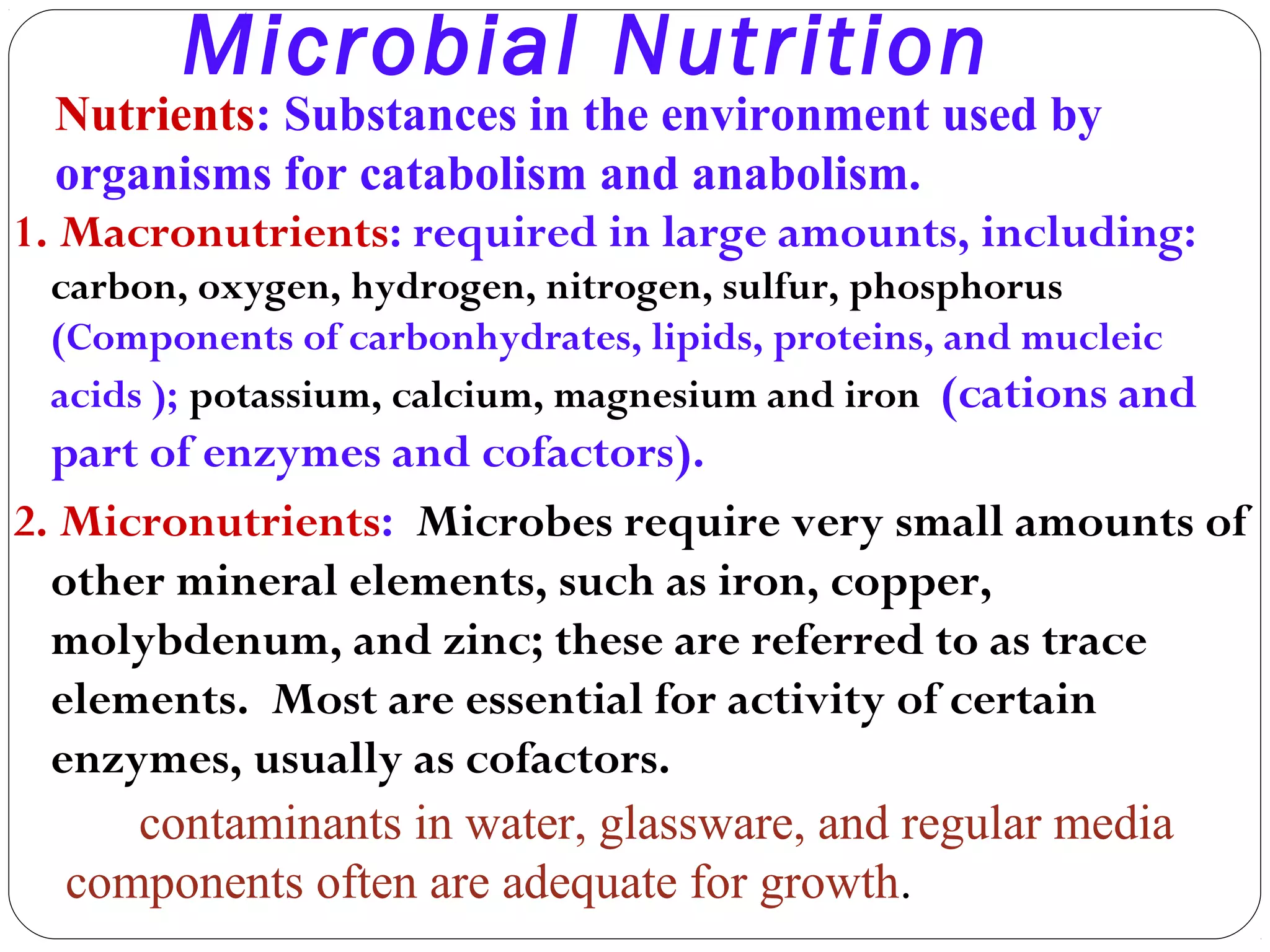 Microbial nutrition | PPT