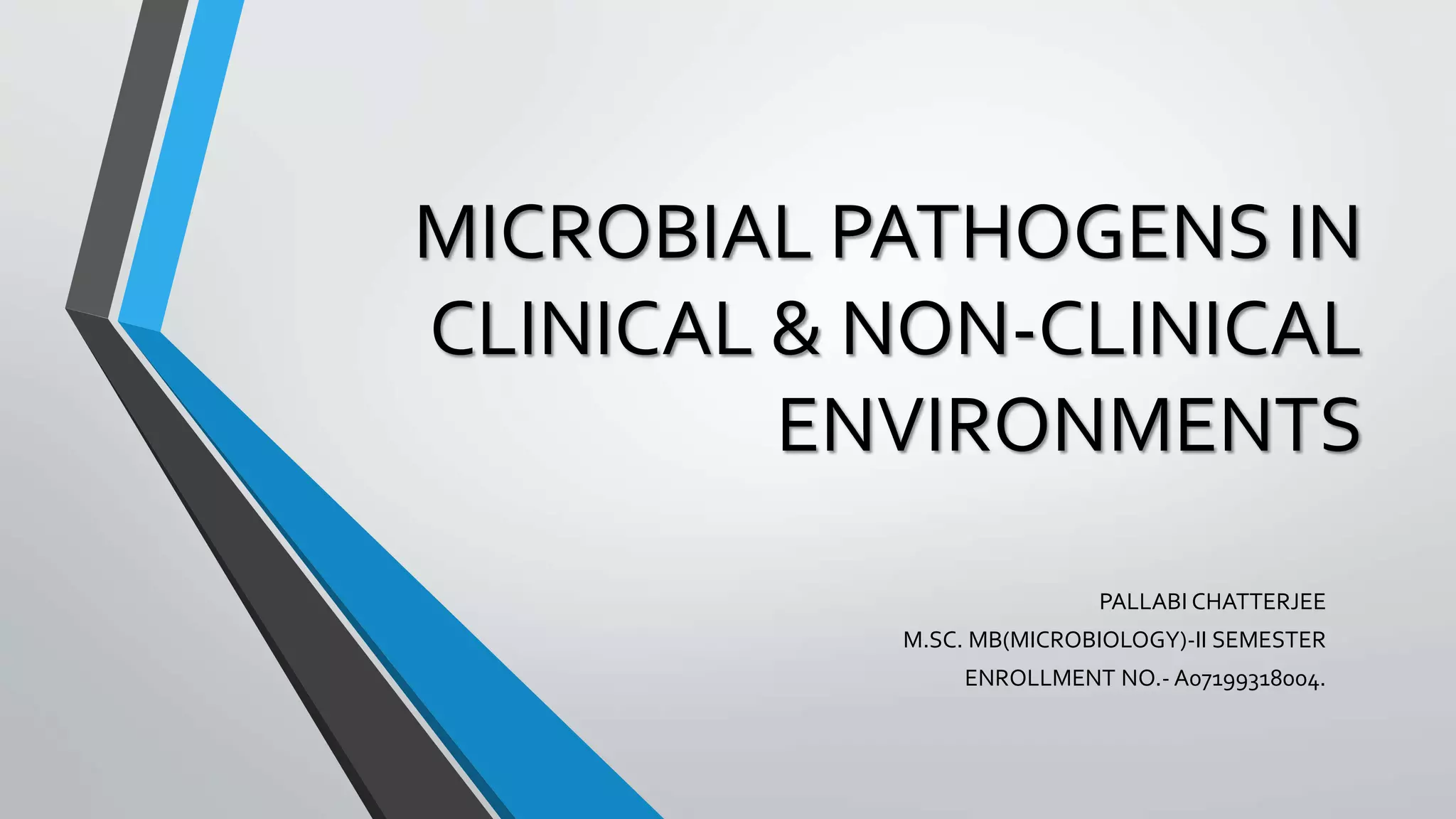 Microbial Pathogens in Non-Clinical Environments (NCE) | PPT