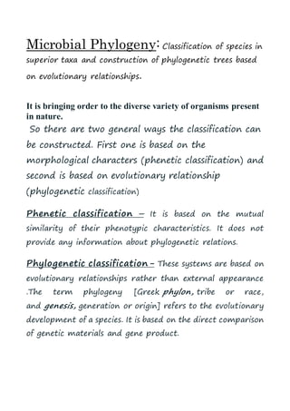 Microbial phylogeny | DOCX