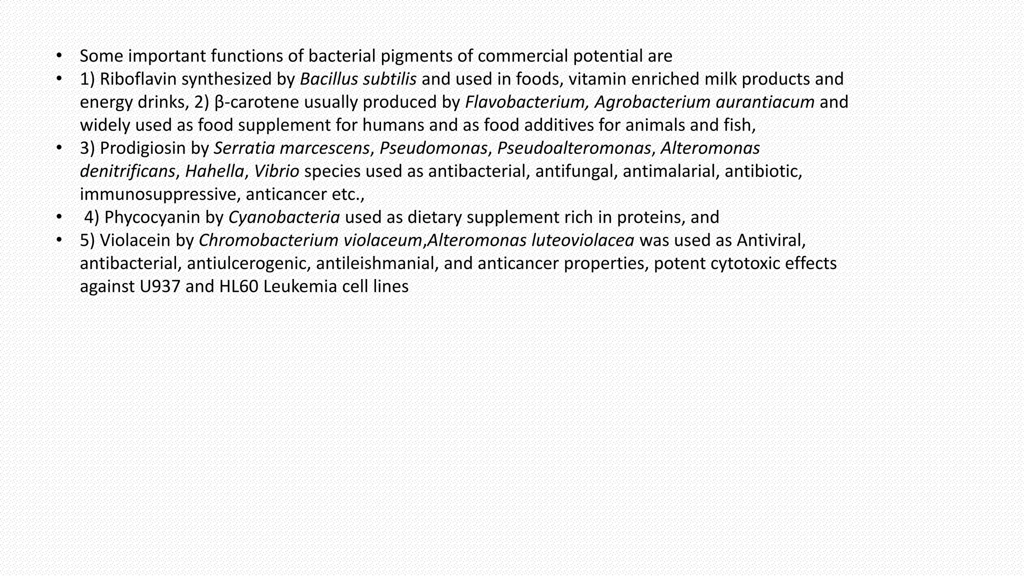 Microbial pigments | PPTX