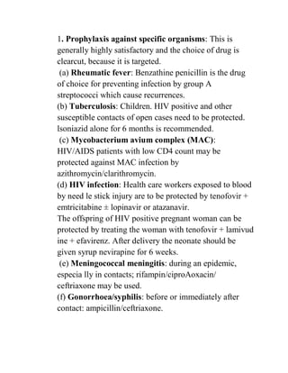 Microbial resistance & chemoprophylaxis | PDF