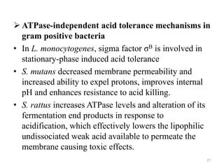 Microbial response to acid stress | PPT