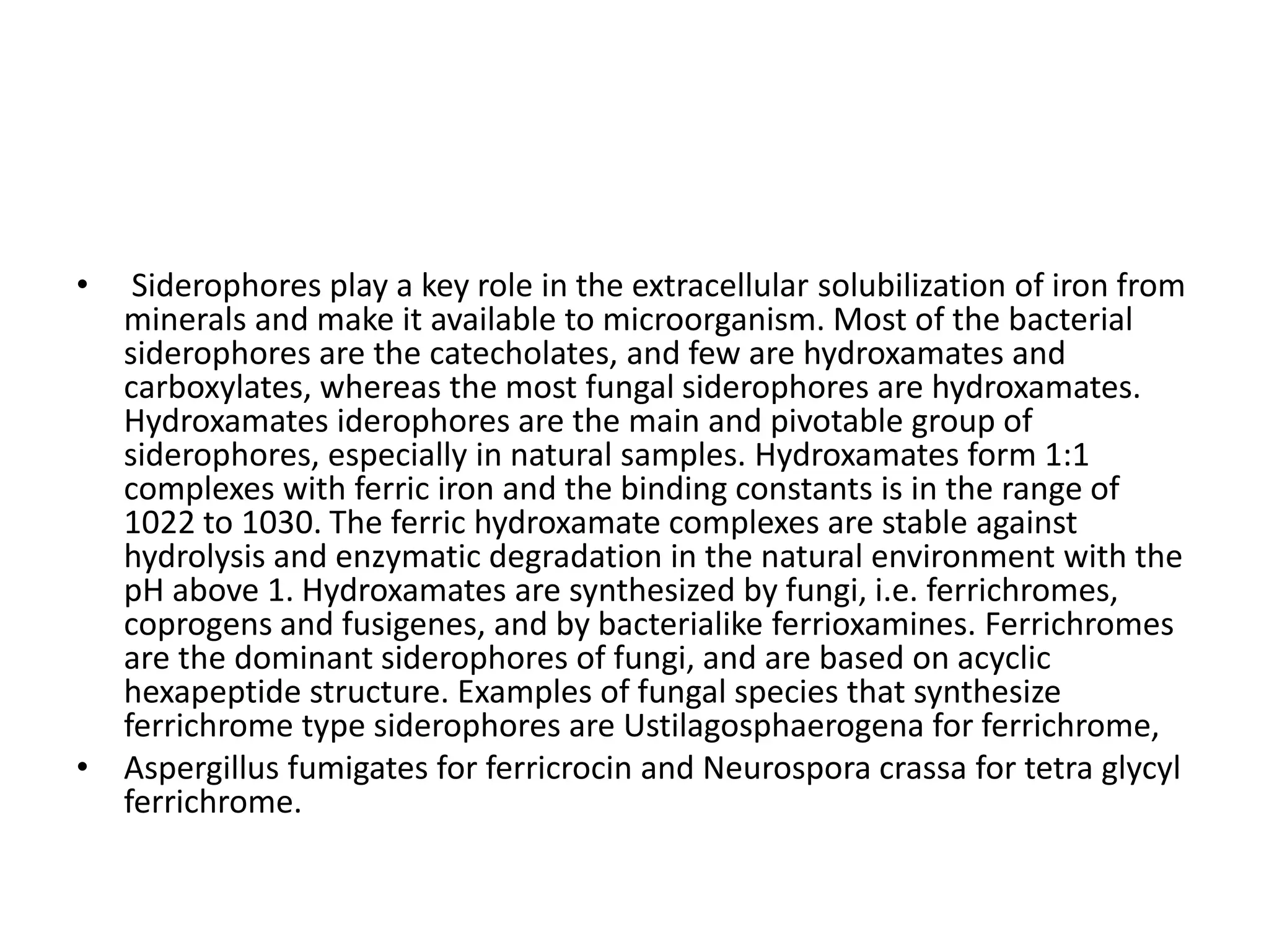 Microbial siderophores | PPTX