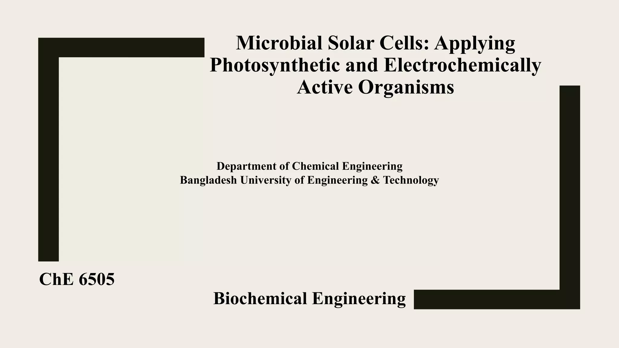 Microbial Solar Cells: Applying Photosynthetic and Electrochemically ...