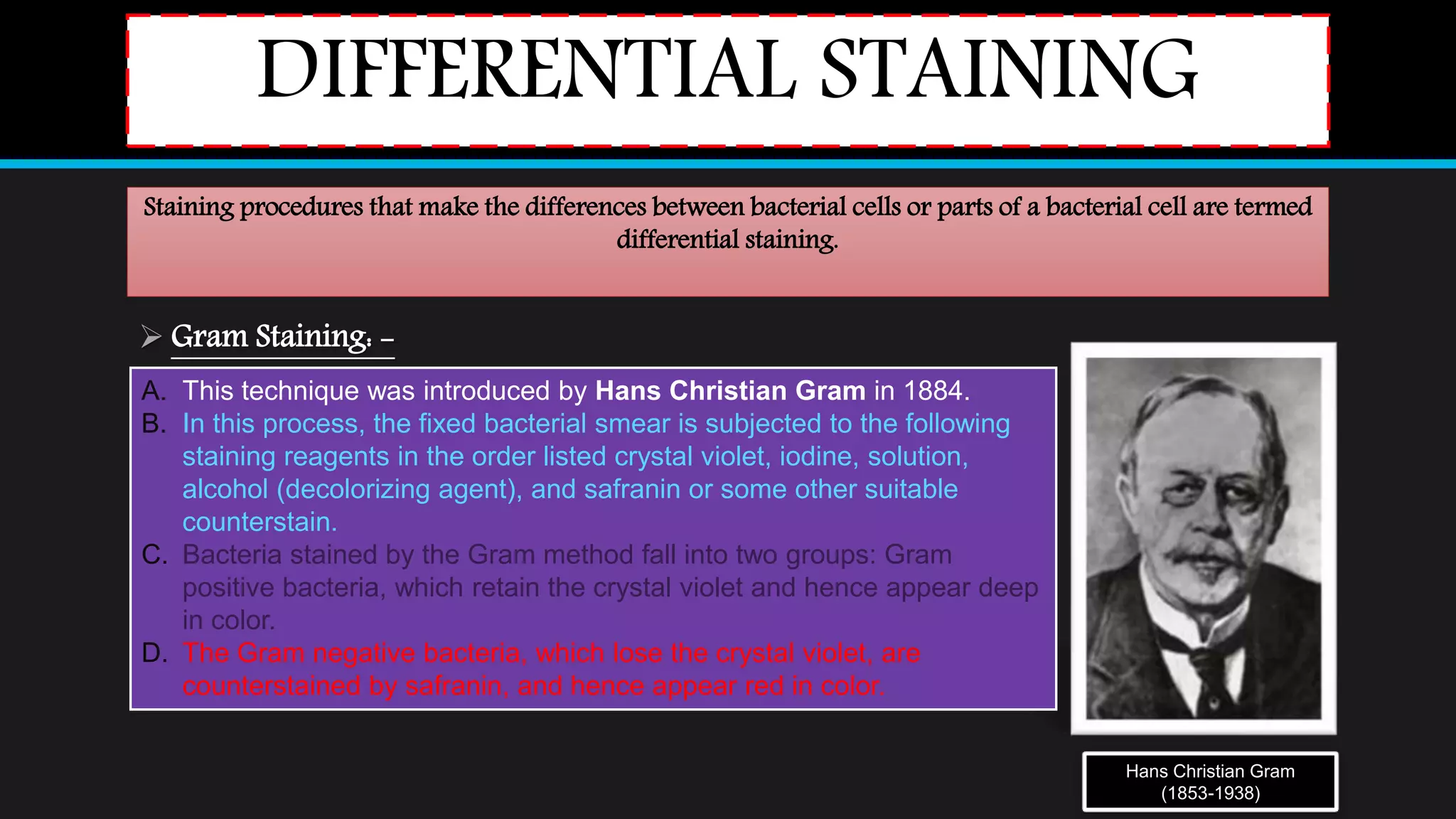Bacterial Staining, Staining and it's types, Illustratec with detailed ...