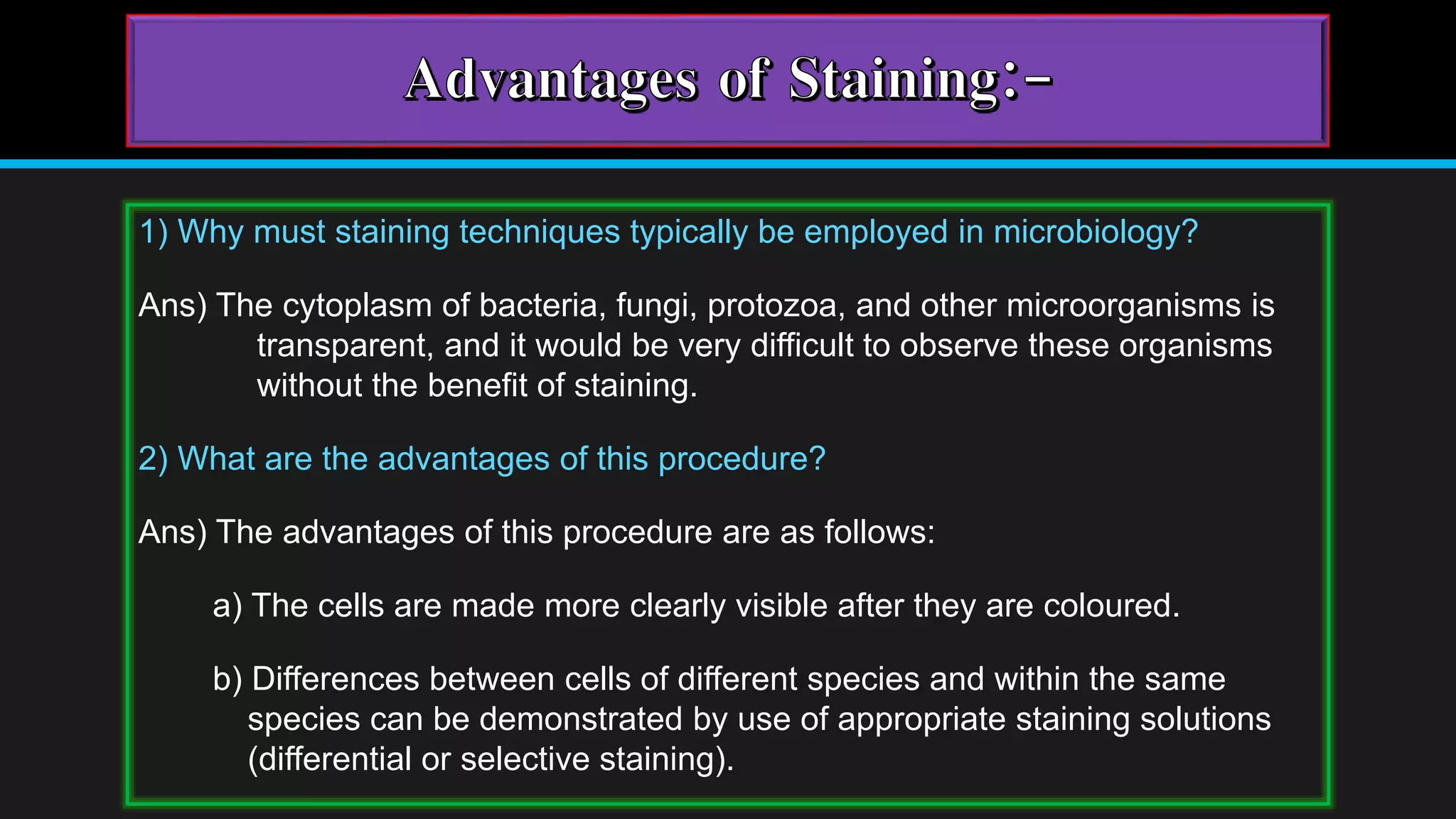 Bacterial Staining, Staining and it's types, Illustratec with detailed ...