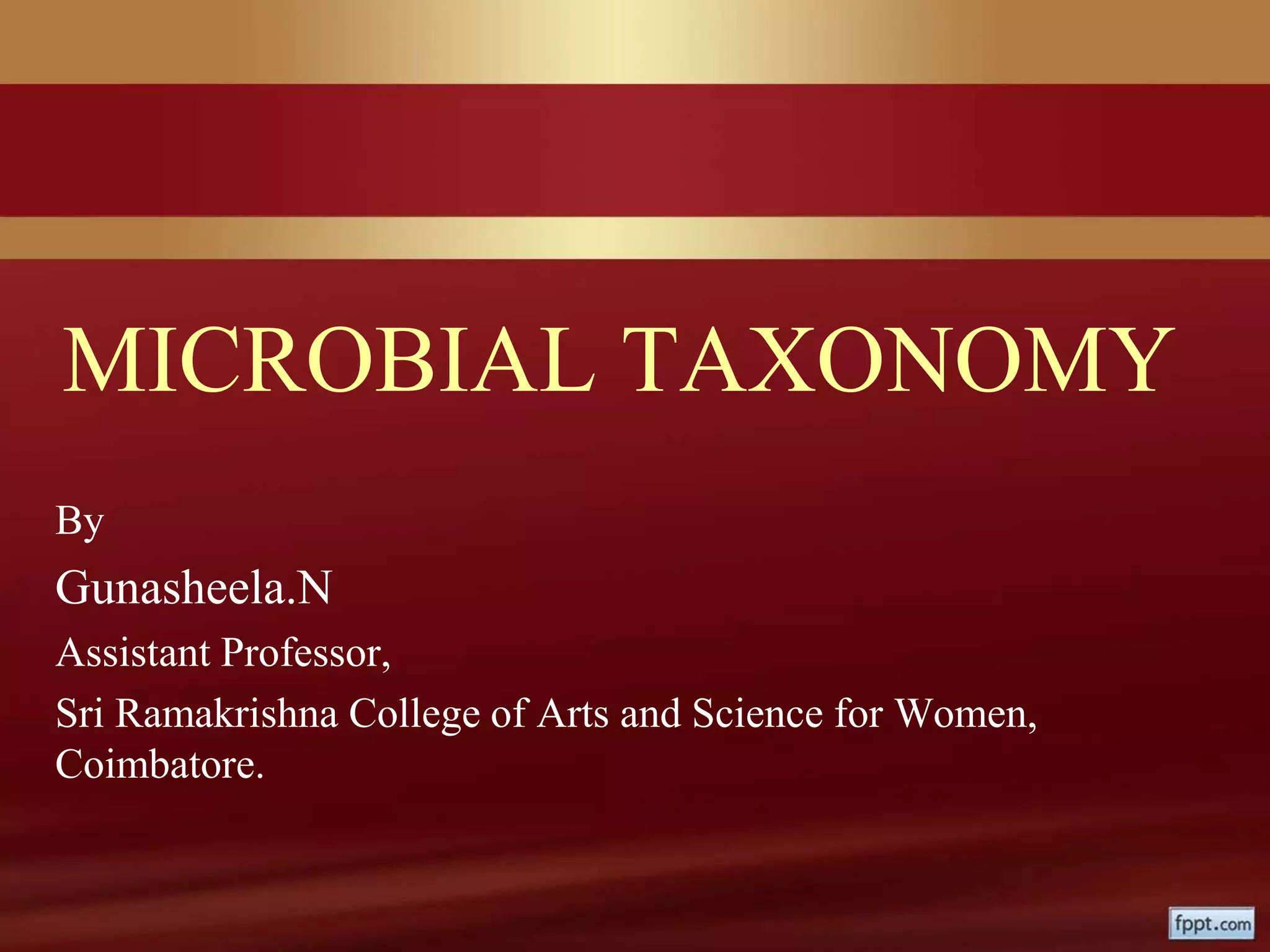 Microbial taxonomy | PPTX