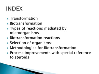 Microbial transformation | PPTX
