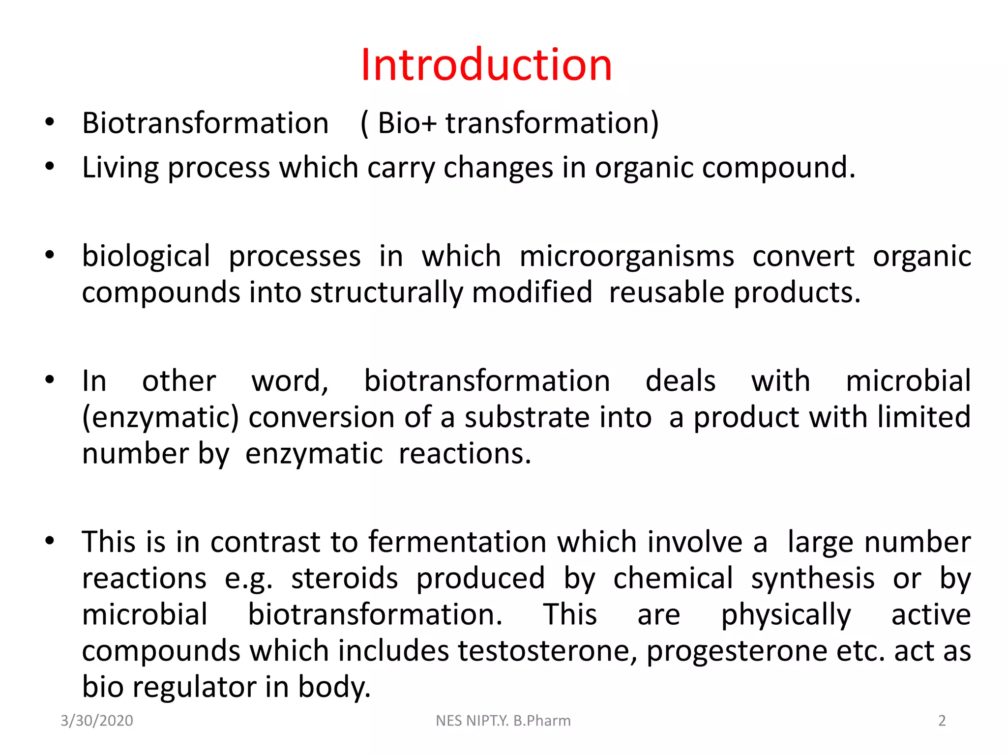 Microbial Biotransformation | PPTX