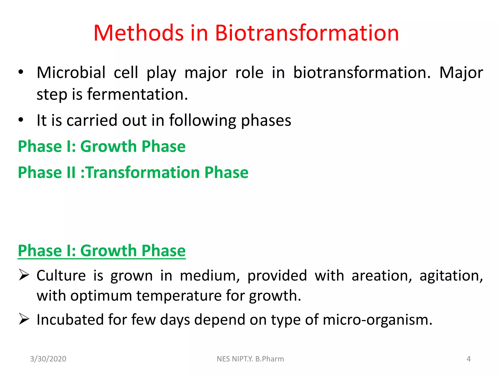 Microbial Biotransformation | PPTX