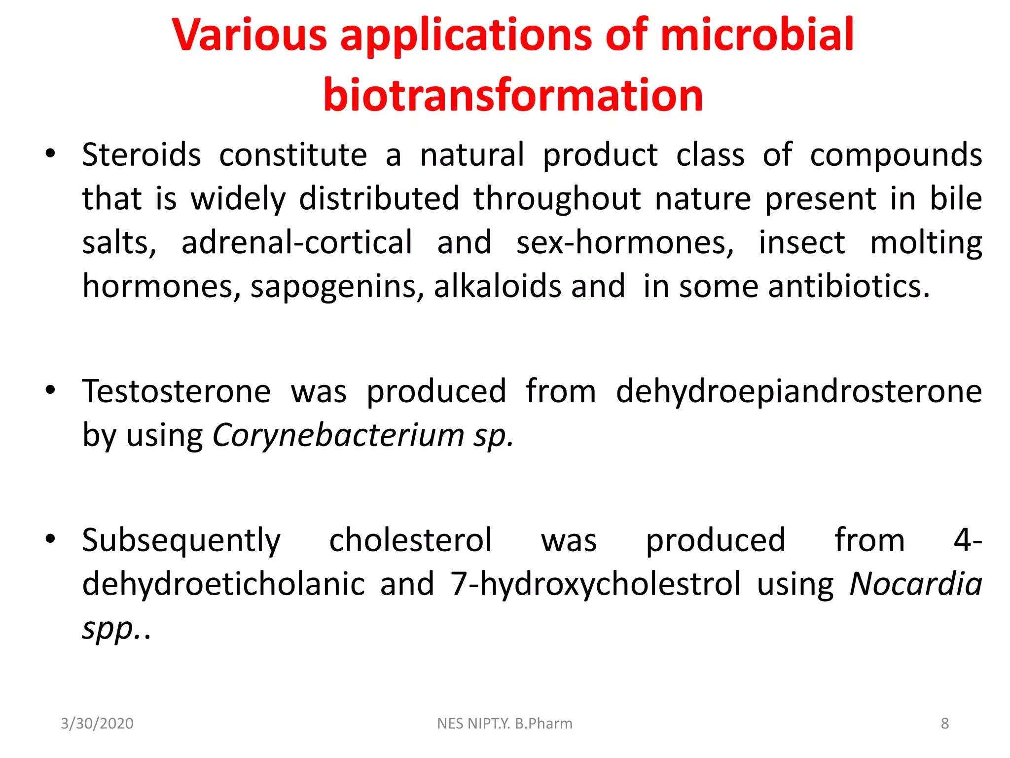 Microbial Biotransformation | PPTX