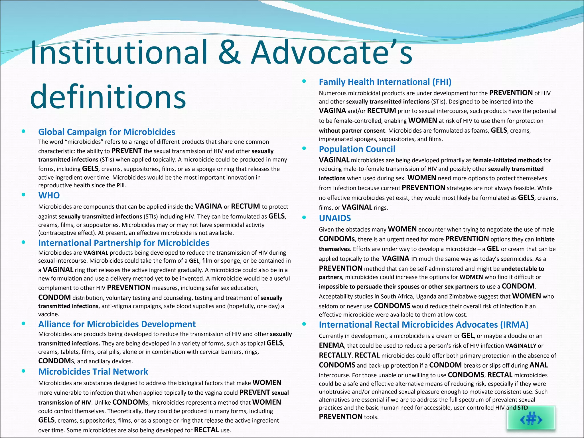 MICROBICIDES: Efficacy and Effectiveness | PPT