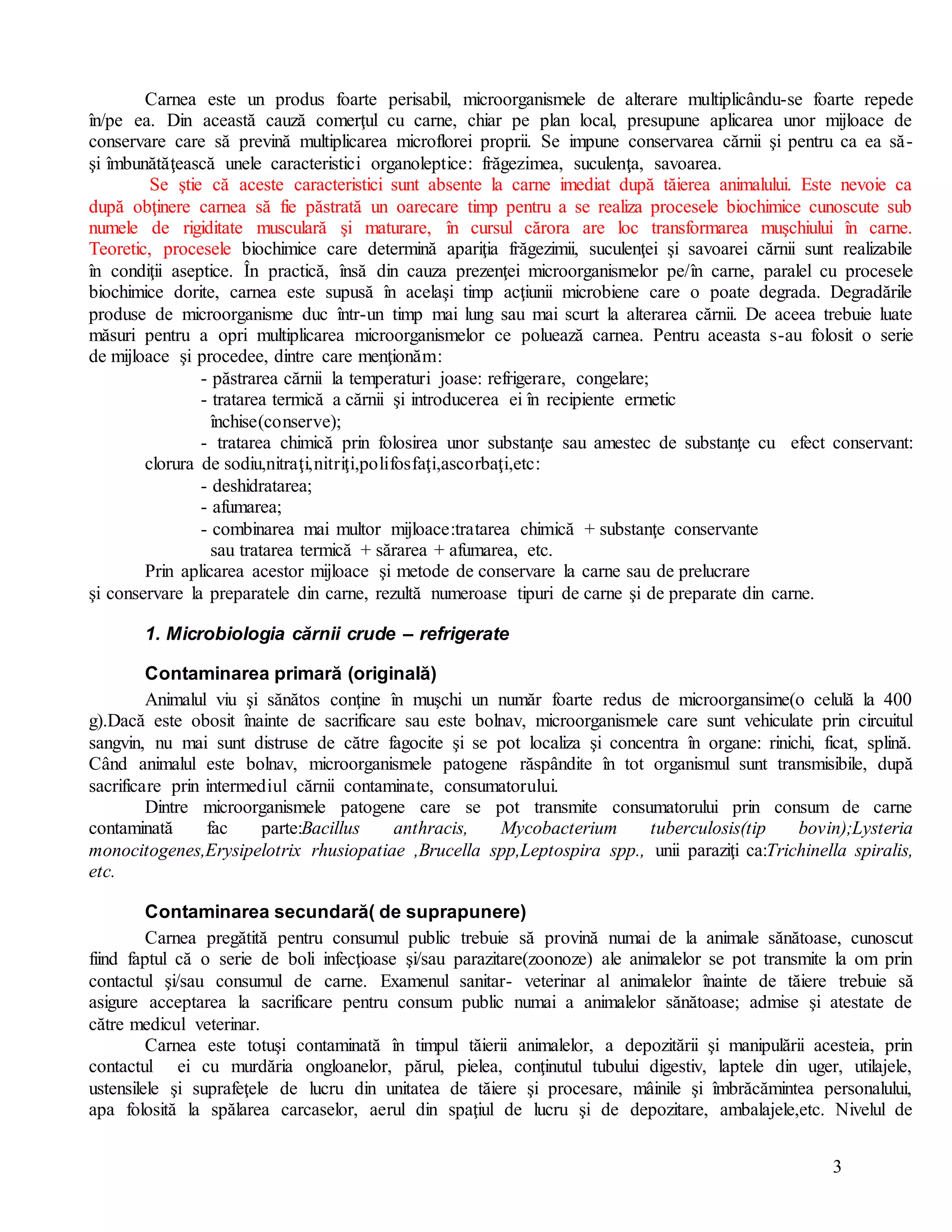 Microbiologia carnii | DOCX