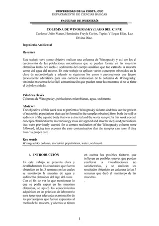 Columna de winogradsky | PDF