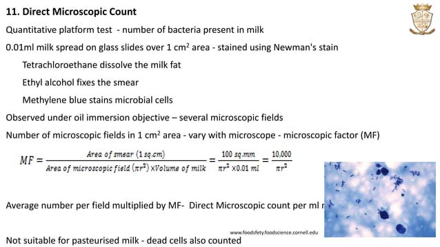 Microbiological analysis of milk part I | PPTX | Agriculture | Industries