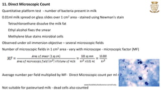 Microbiological analysis of milk part I | PPTX