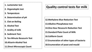 Microbiological analysis of milk part I | PPTX